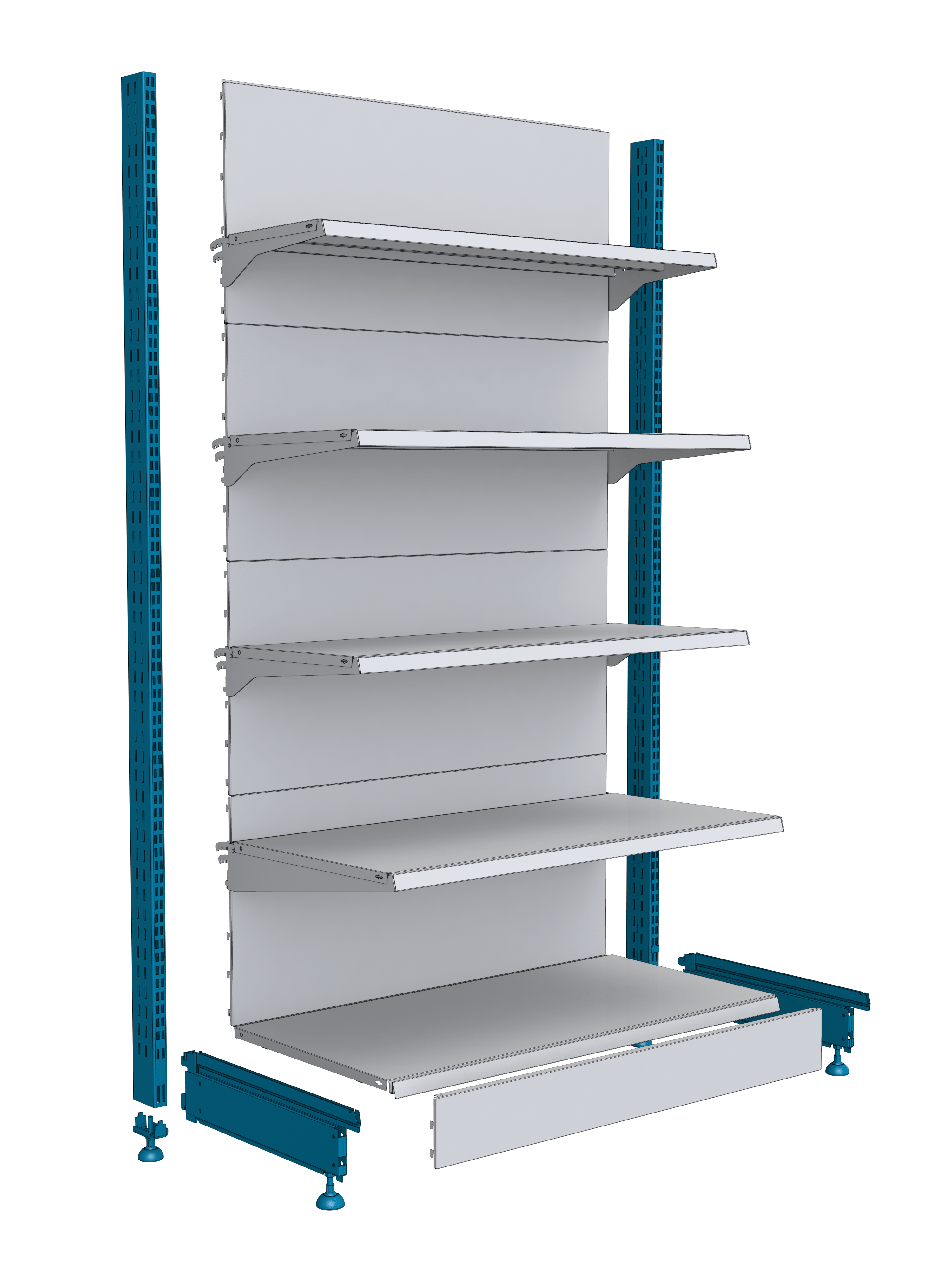 Display rack with end perforated panel - UAB Liunitas